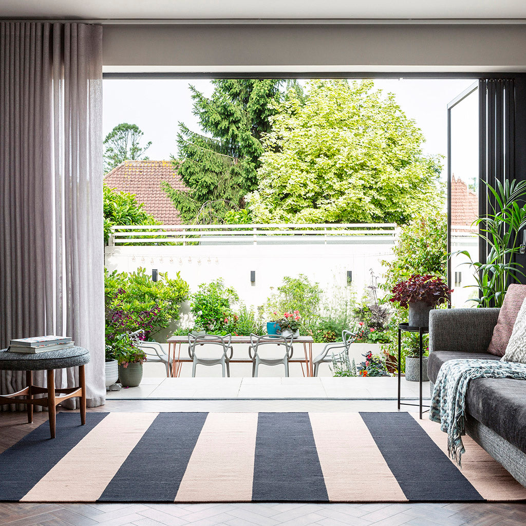 Striped pink and grey runners and rugs. All handmade and 100% wool ...